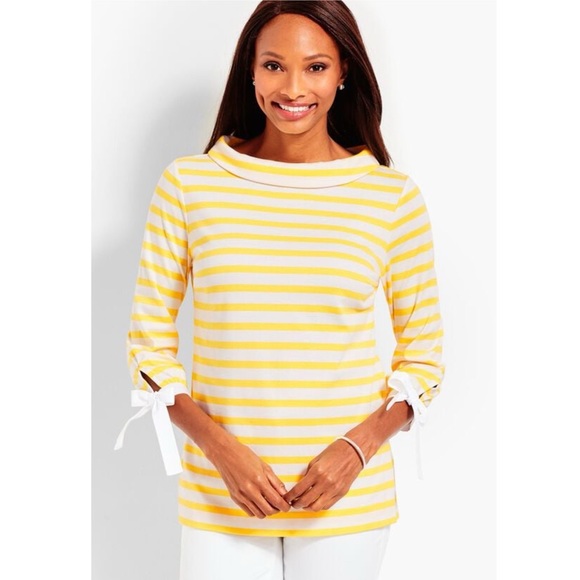 Talbots | Tops | Nwt Talbots Threequarter Sleeve Sabrina Top Yellow ...